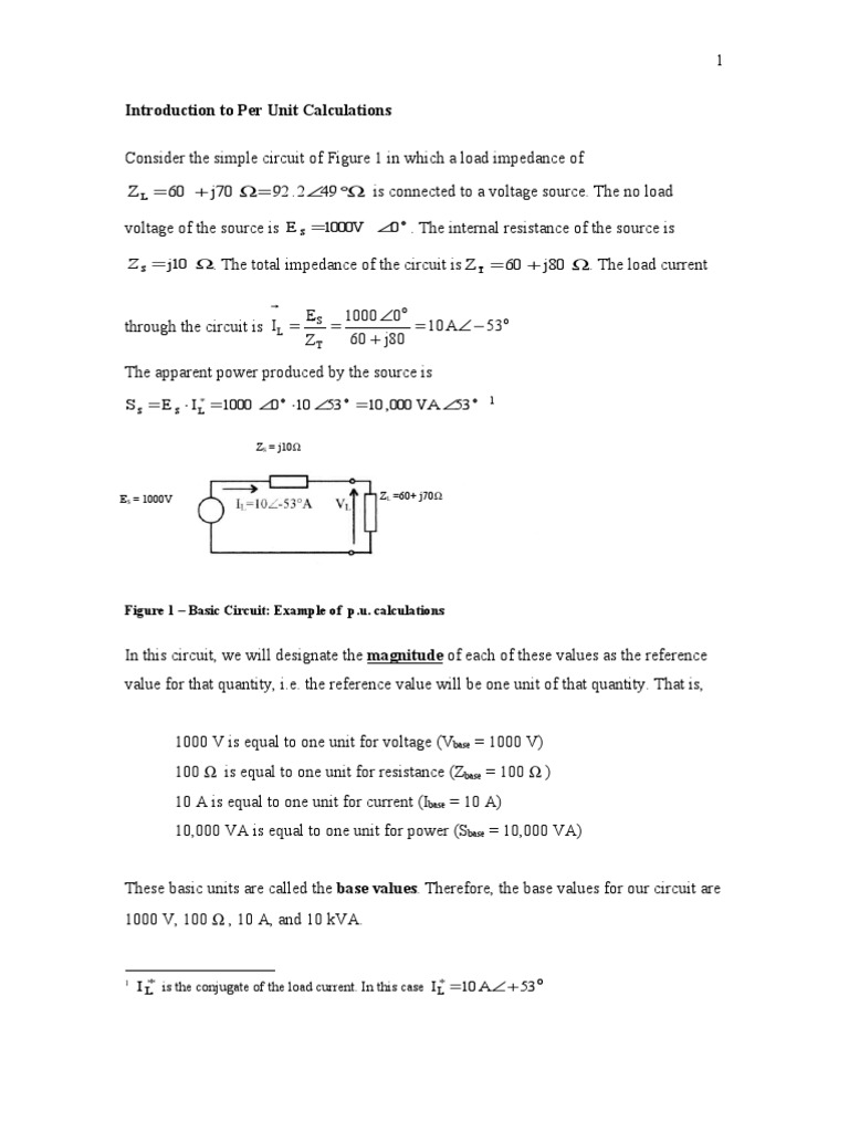 Introduction To Per Unit Calculations | PDF | Ac Power | Electrical ...