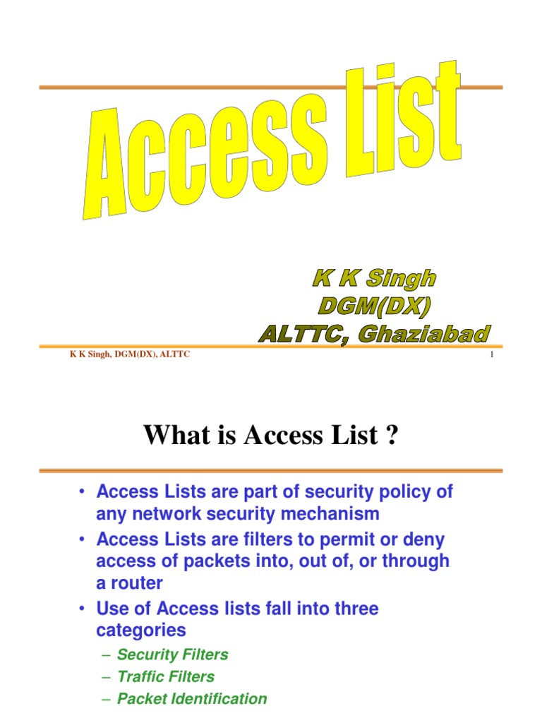 Access - List | PDF | Internet Protocols | Router (Computing)