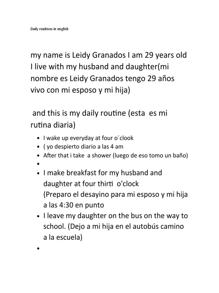 Daily Routines in English | PDF
