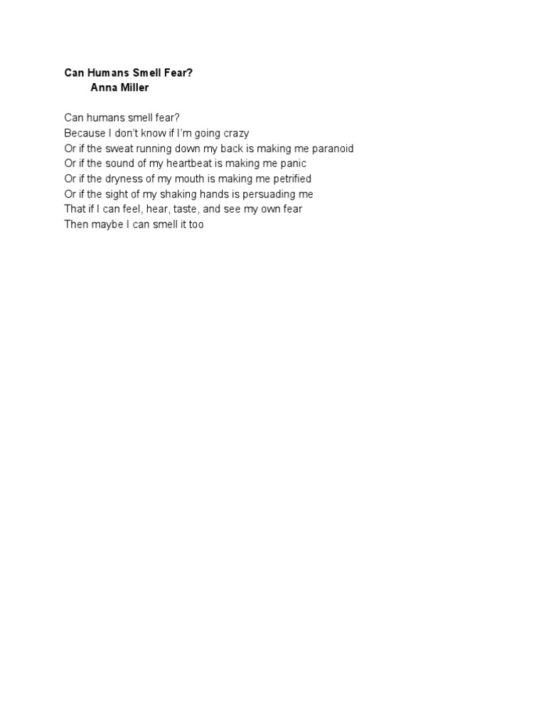 Sensing Fear: A Personal Reflection | PDF