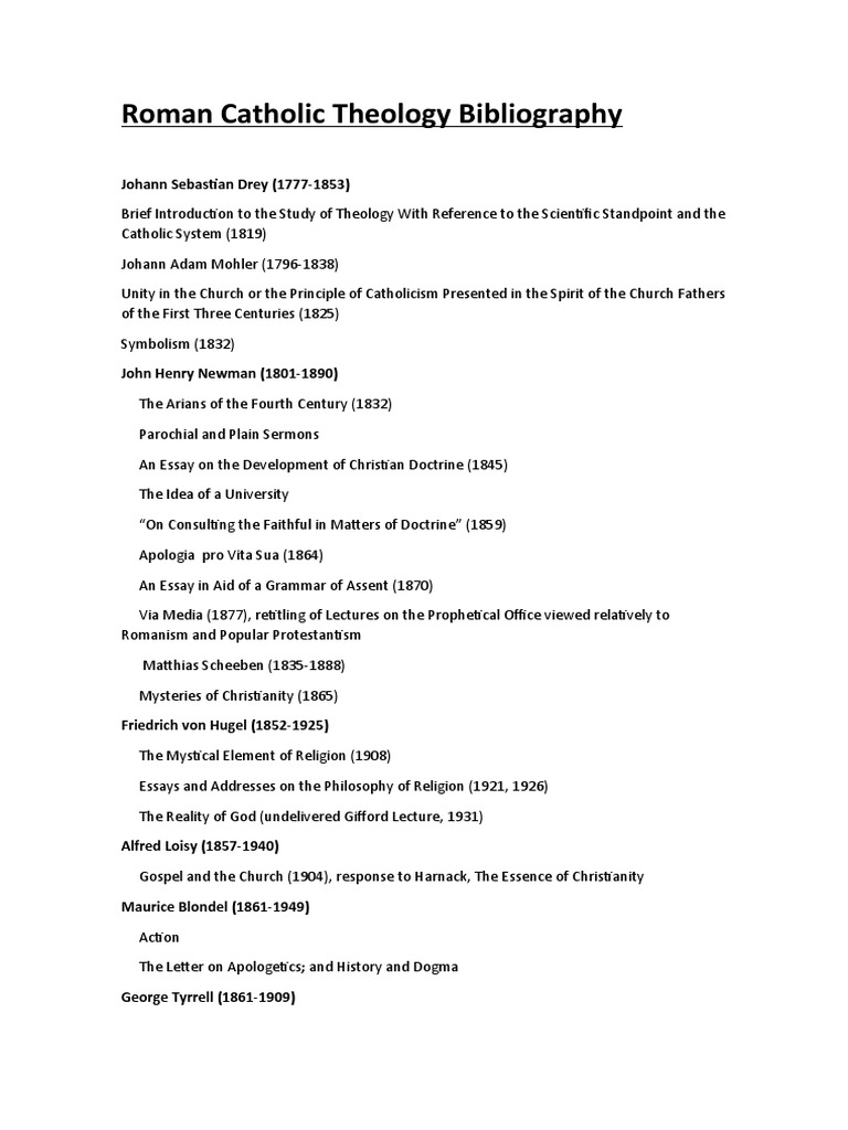 Roman Catholic Theologians | PDF | Thomism | Douay–Rheims Bible