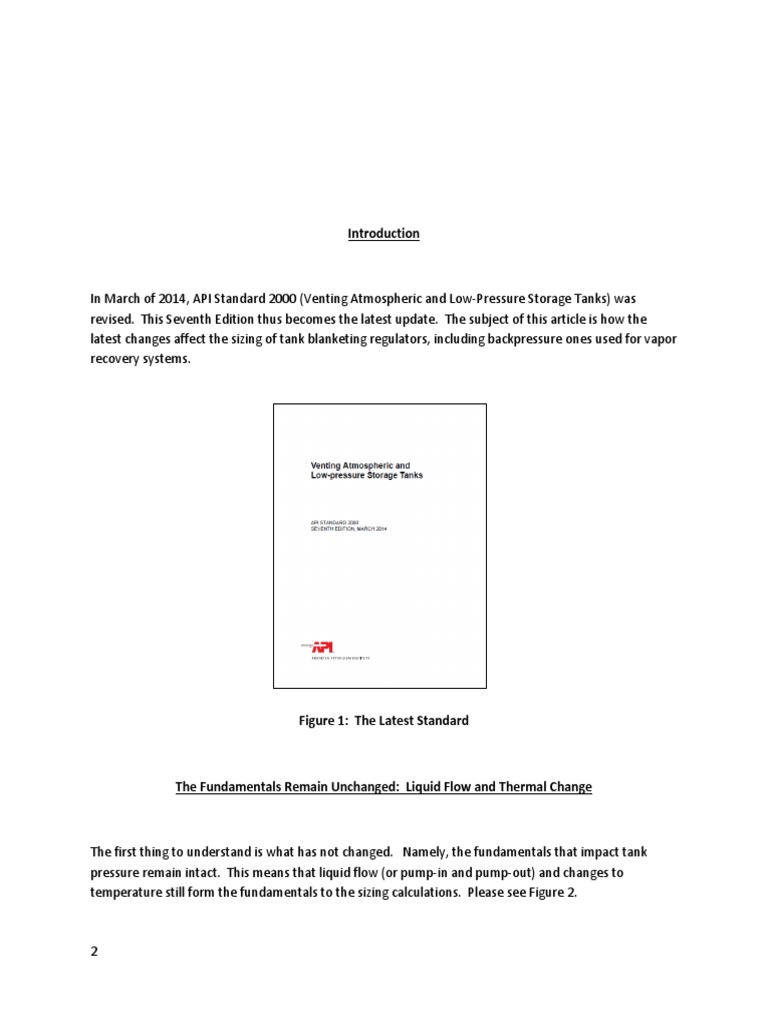 An Analysis of the Changes to Tank Venting Requirements in the Latest ...