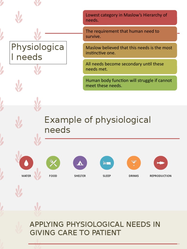 Physiological Needs in Maslow Hierarchy | PDF
