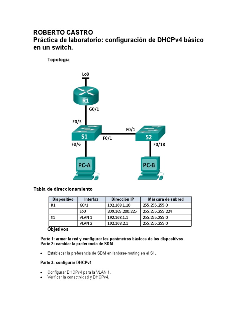 10.1.2.5 Lab - Configuring Basic DHCPv4 On A Switch | PDF | Dirección IP | Conmutador de red