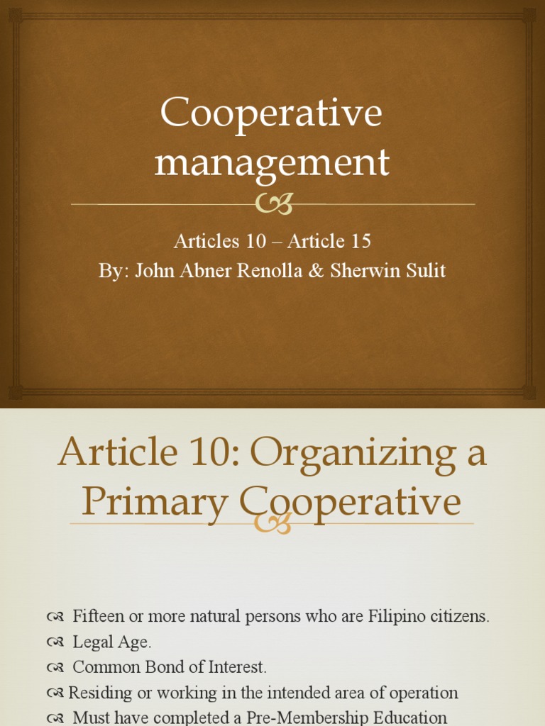 Cooperative Management | PDF | By Law | Cooperative