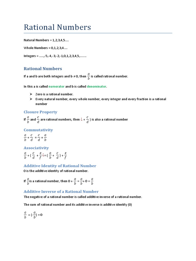Rational Numbers | PDF