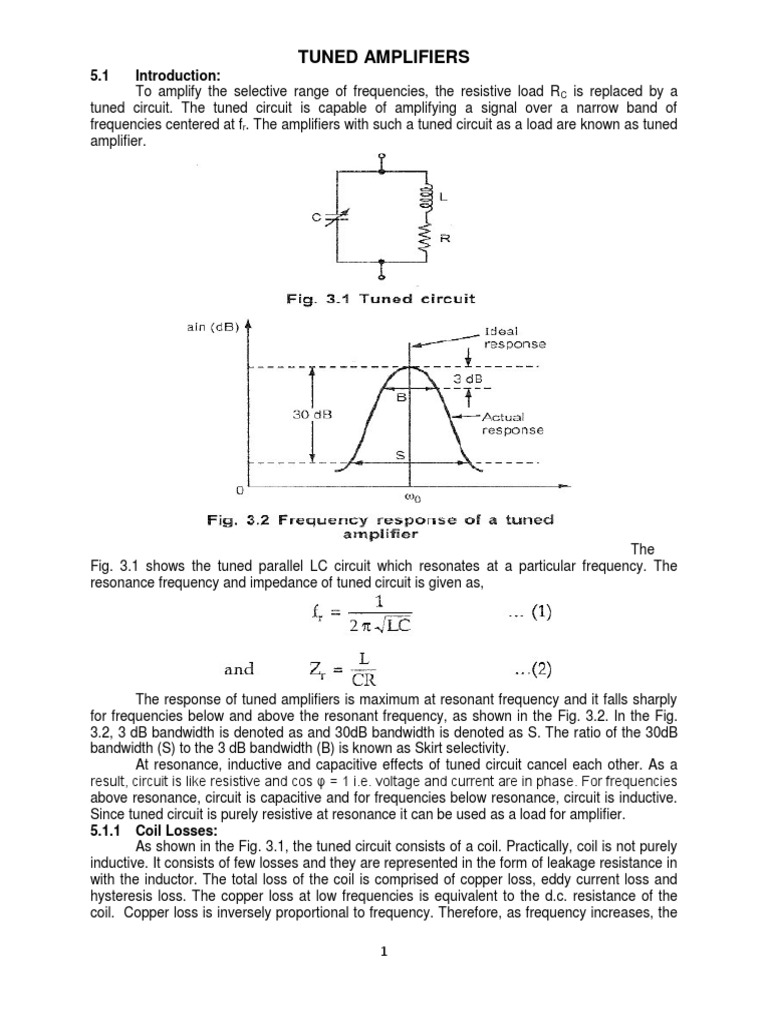 Tuned Amplifier PDF | PDF | Amplifier | Inductor