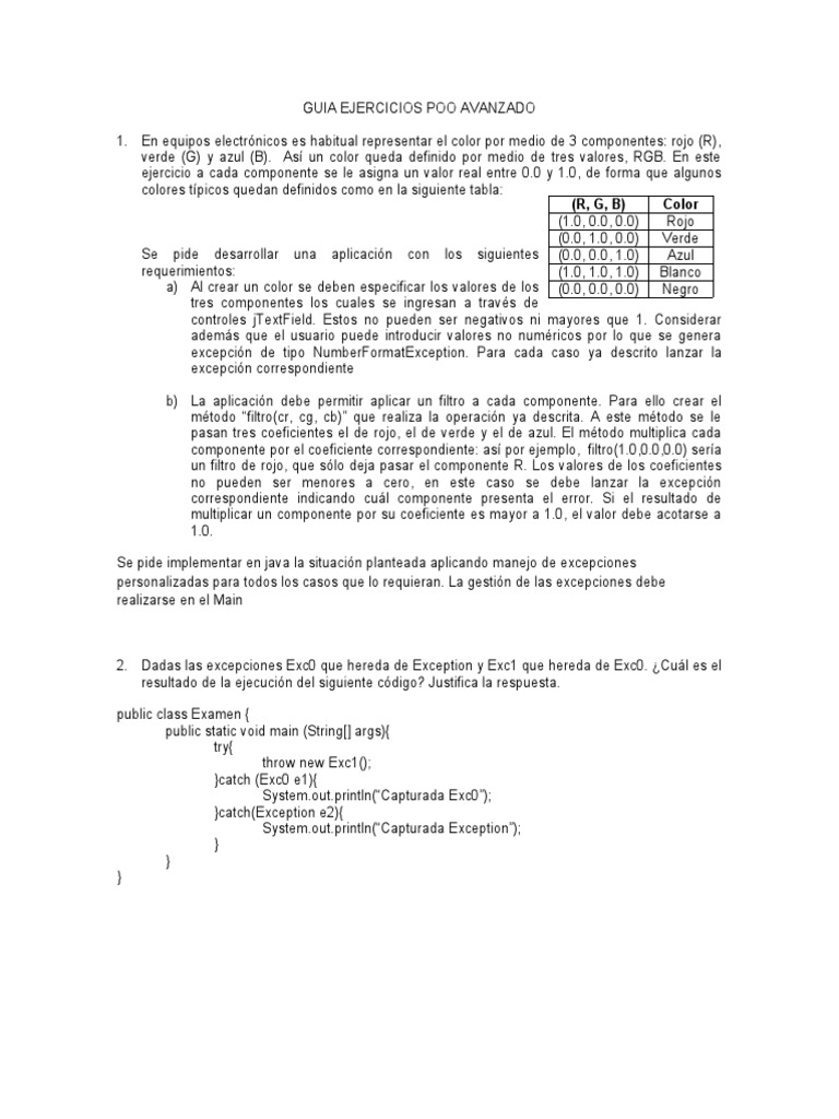 Ejercicios POO Java Avanzado | PDF | Estructura de datos de matriz | Cola (tipo de datos abstractos)