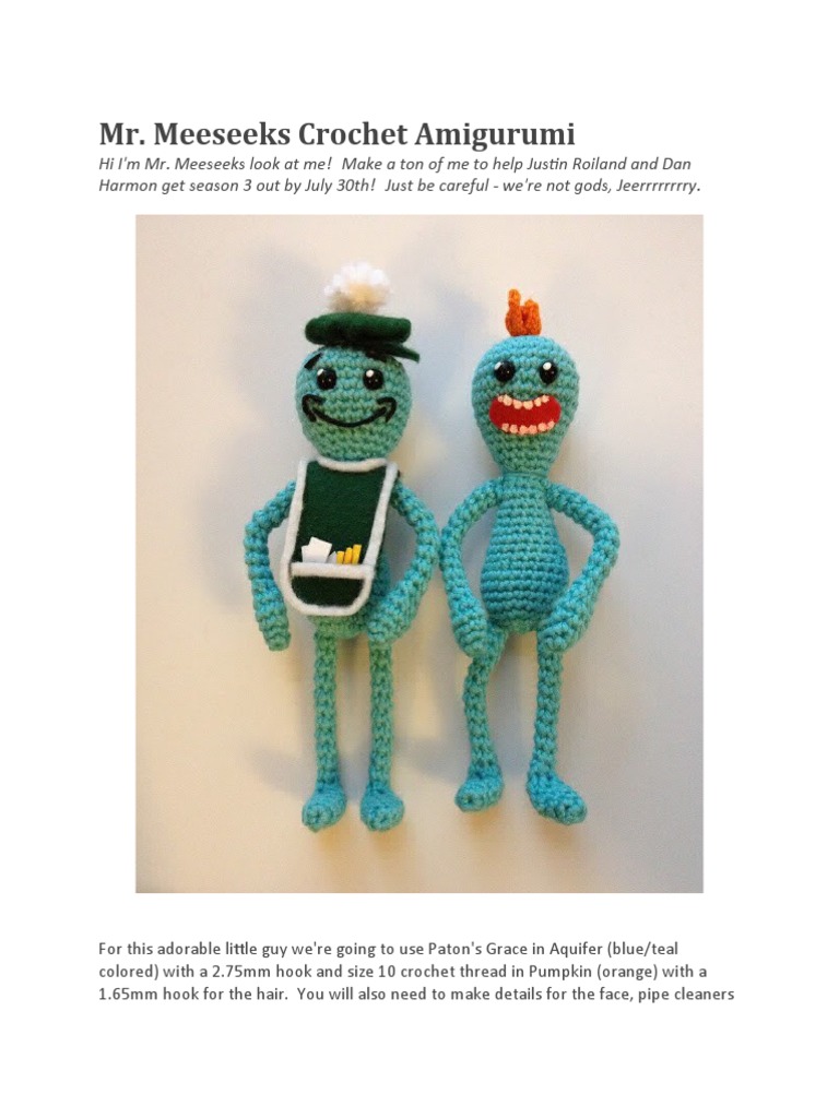 MR Meeseeks | PDF | Yarn | Foot
