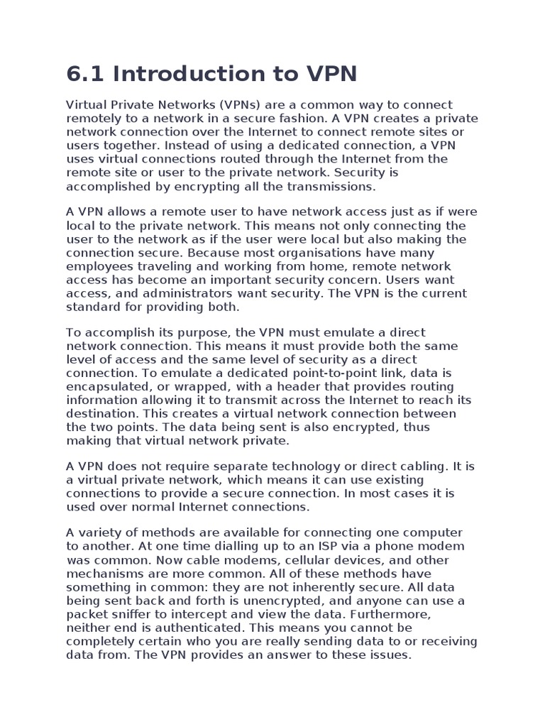 6.1 Introduction To VPN | PDF | Transport Layer Security | Virtual ...