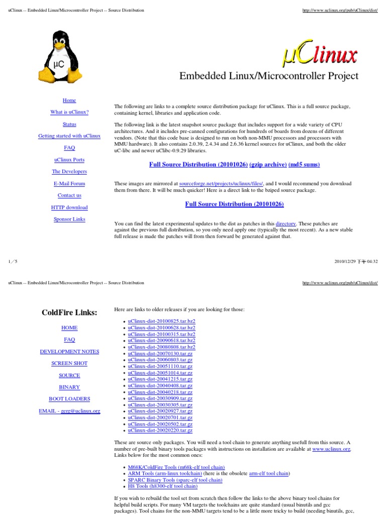 Uclinux - Embedded Linux - Microcontroller Project - Source Distribution | PDF | Linux ...