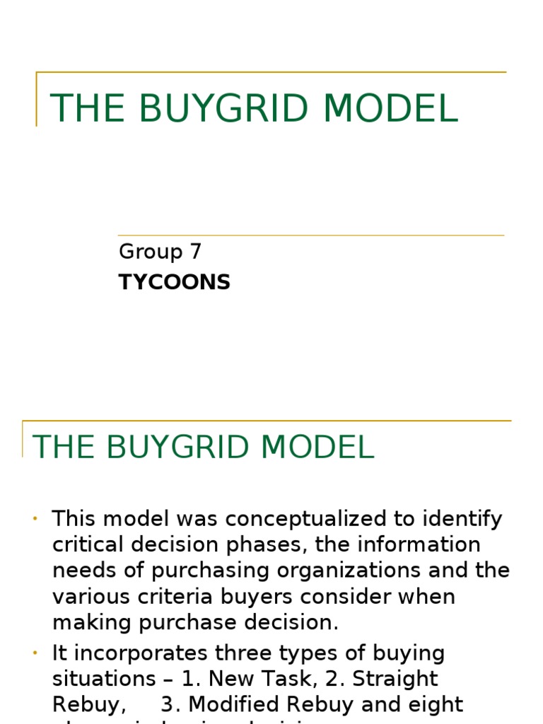 The Buygrid Model | PDF | Marketing | Decision Making