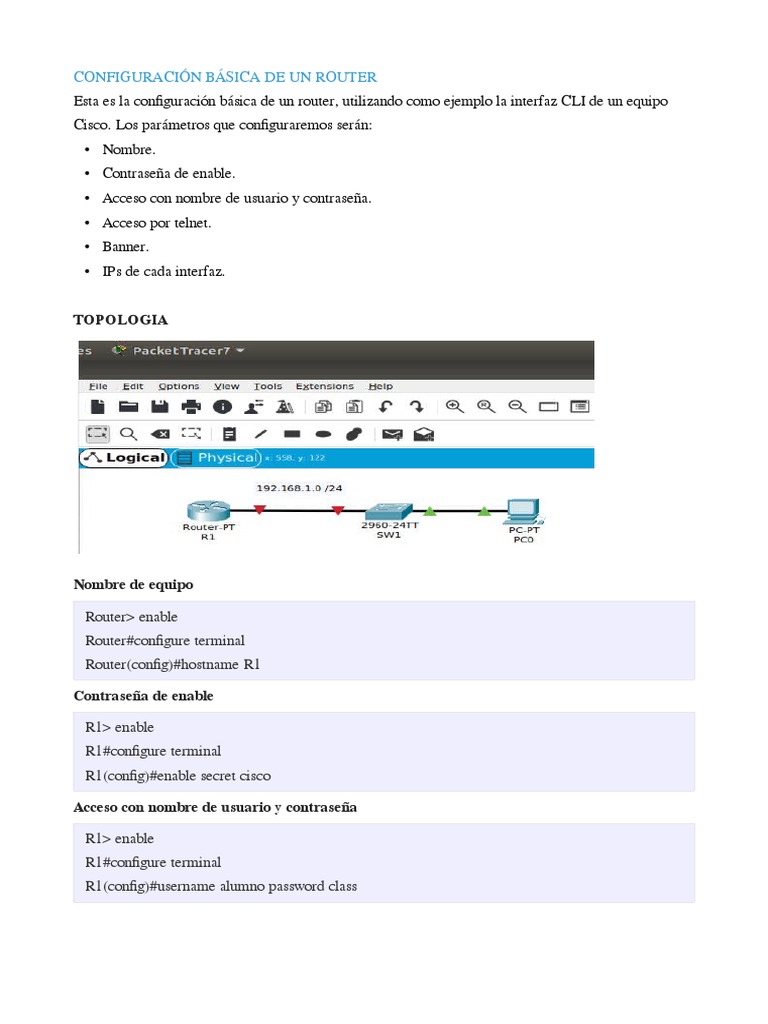 Configuración Básica de Un Router | PDF