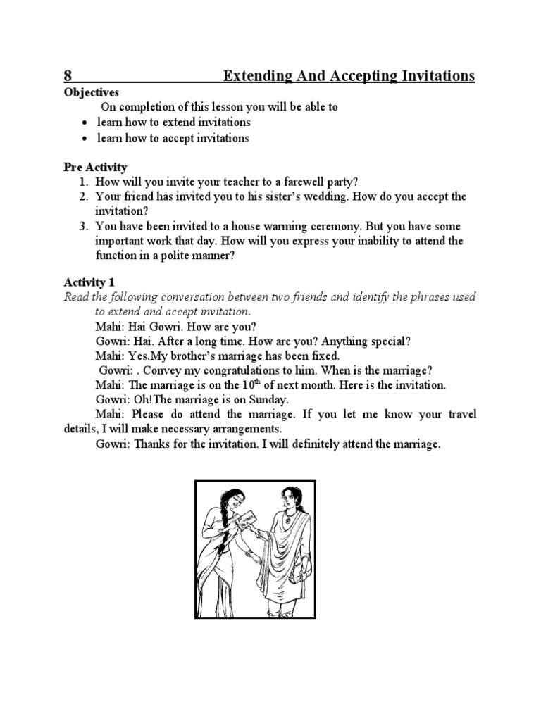 8.extending and Accepting Invitations | PDF | Human Communication ...