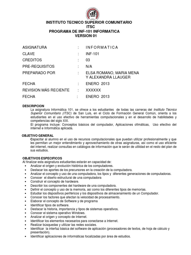 INF-101 Informatica Basica PDF | PDF | Hardware de la computadora ...
