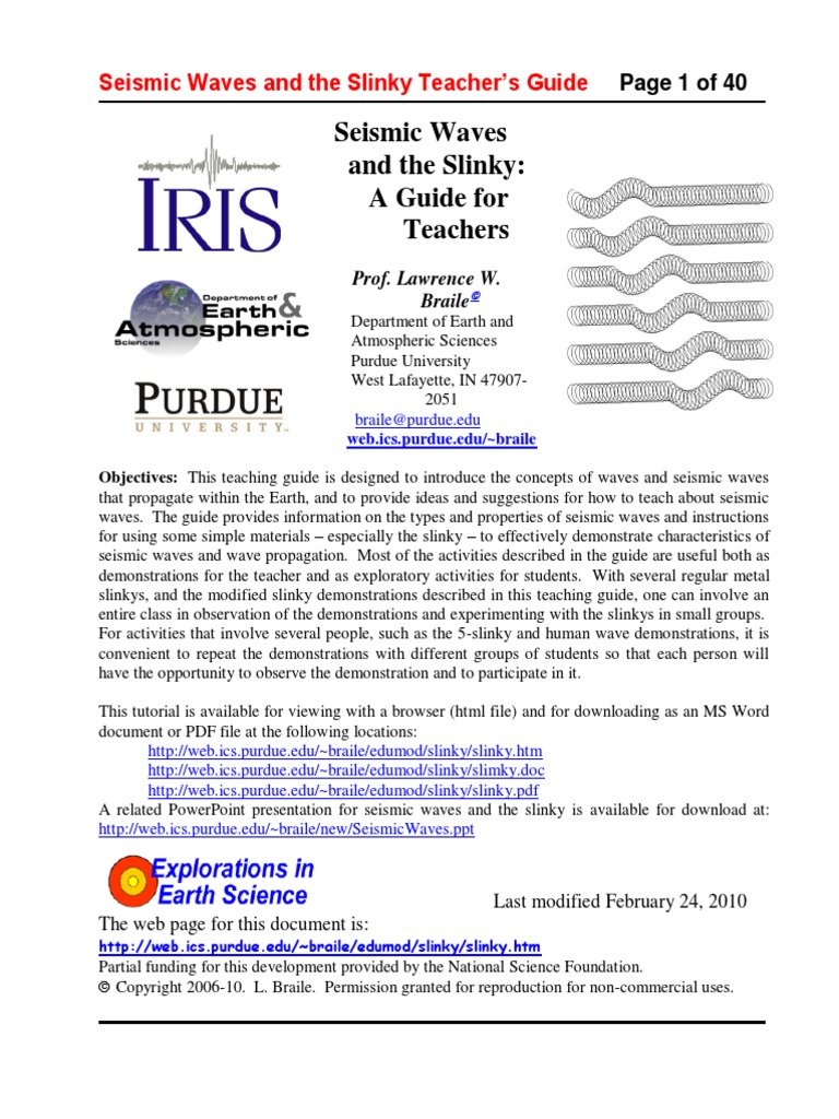 Seismic Waves Slinky | PDF | Waves | Earthquakes