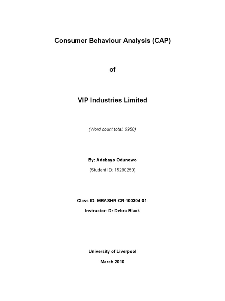VIP Industries - Project | PDF | Brand | Behavior