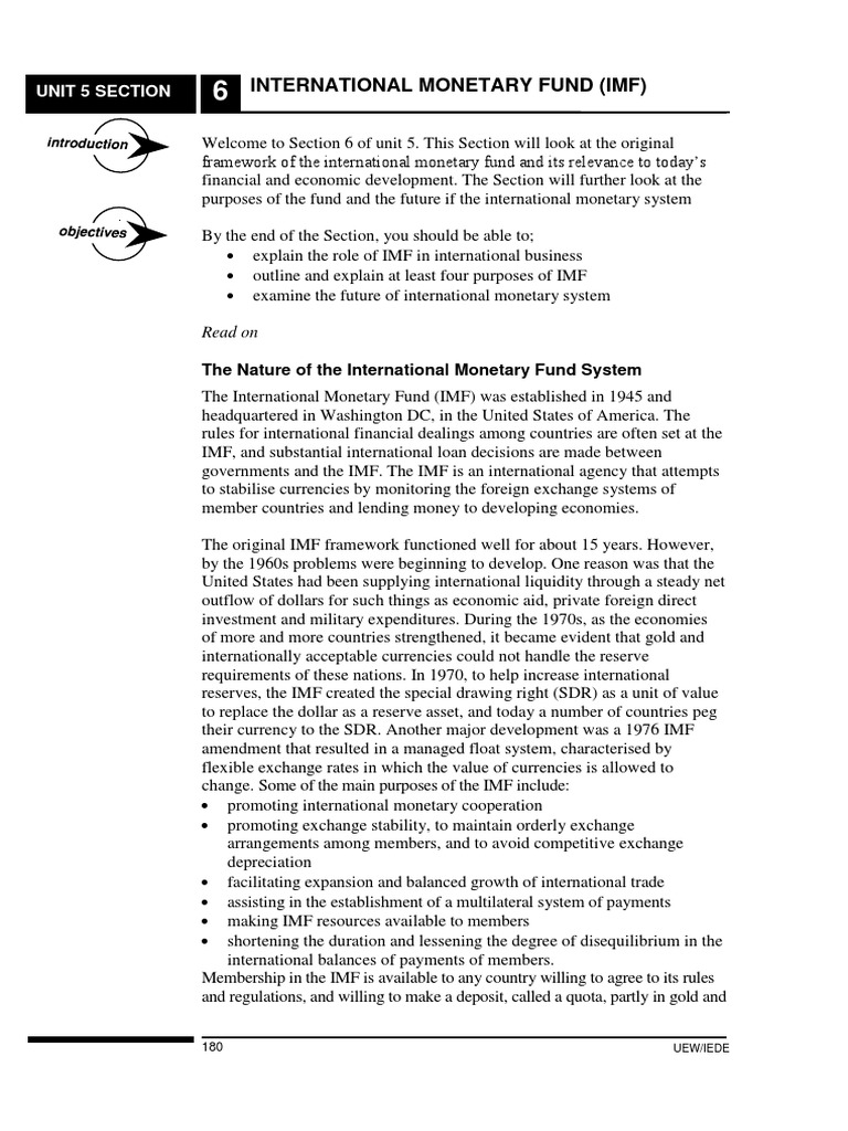 International Monetary Fund (Imf) : Read On | PDF | Special Drawing Rights | International ...
