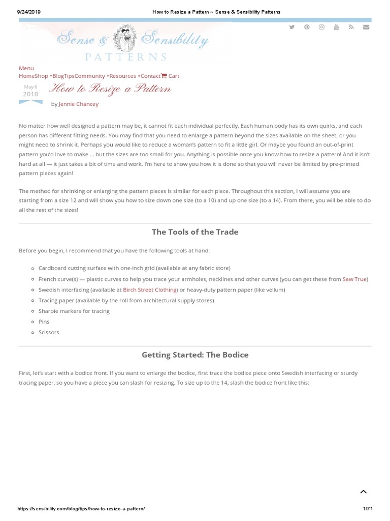 How To Resize A Pattern | Download Free PDF | Dress | Seam (Sewing)