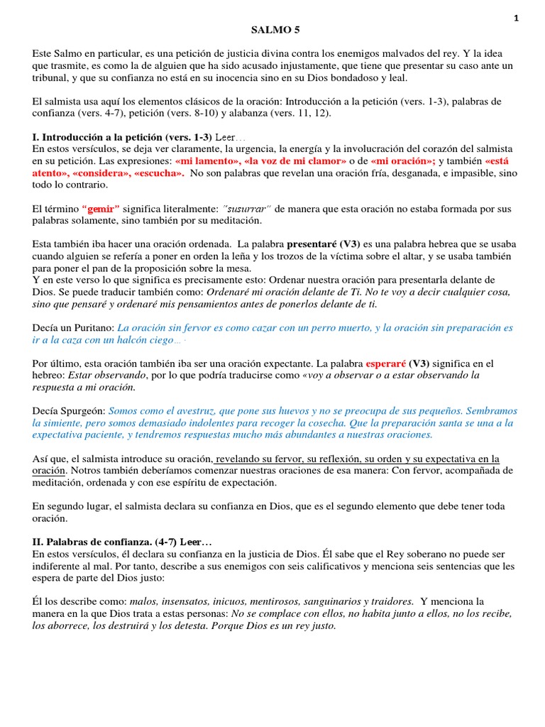 Salmo 5 | PDF | Salmos | Oración
