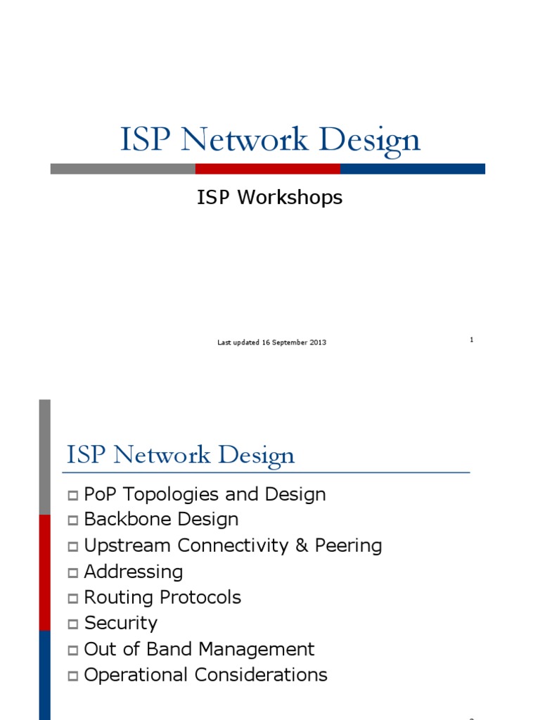 ISP Network Design Overview | PDF | Ip Address | Router (Computing)
