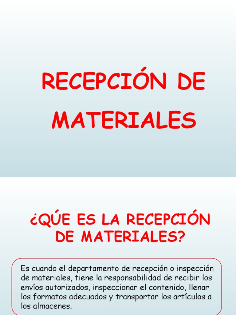 Recepcion de Materiales | PDF | Inventario | Business