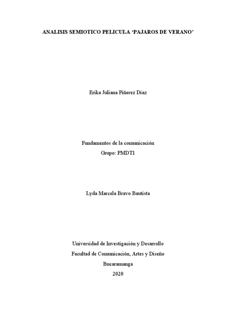 Analisis Semiotico Pelicula | PDF