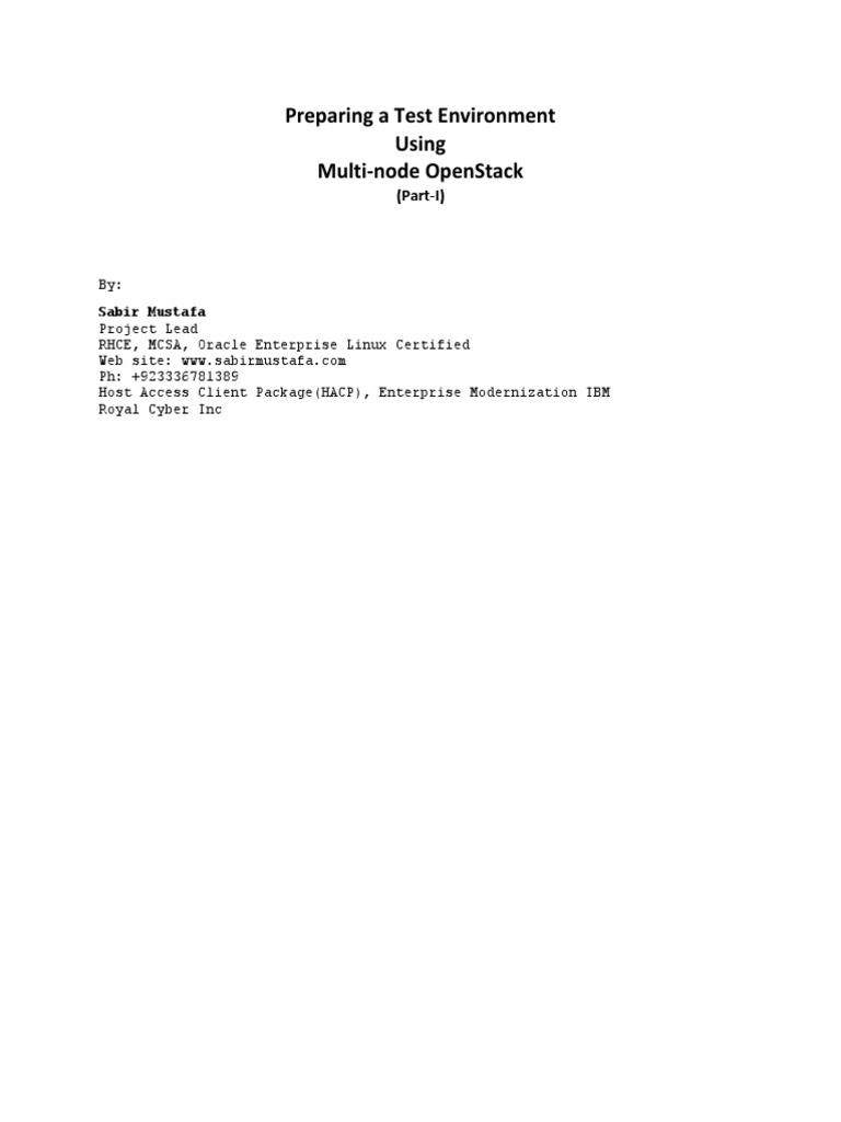 Multi-Node OpenStackInstallation Guide Part-I | PDF | Virtualization ...