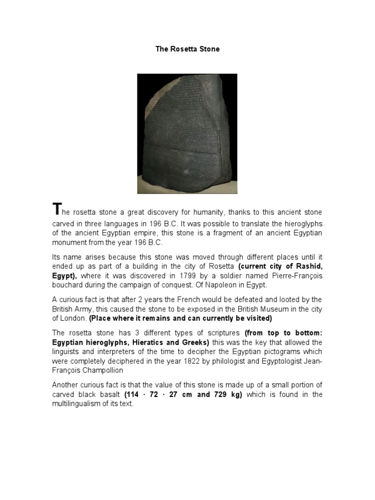 The Rosetta Stone | PDF | History