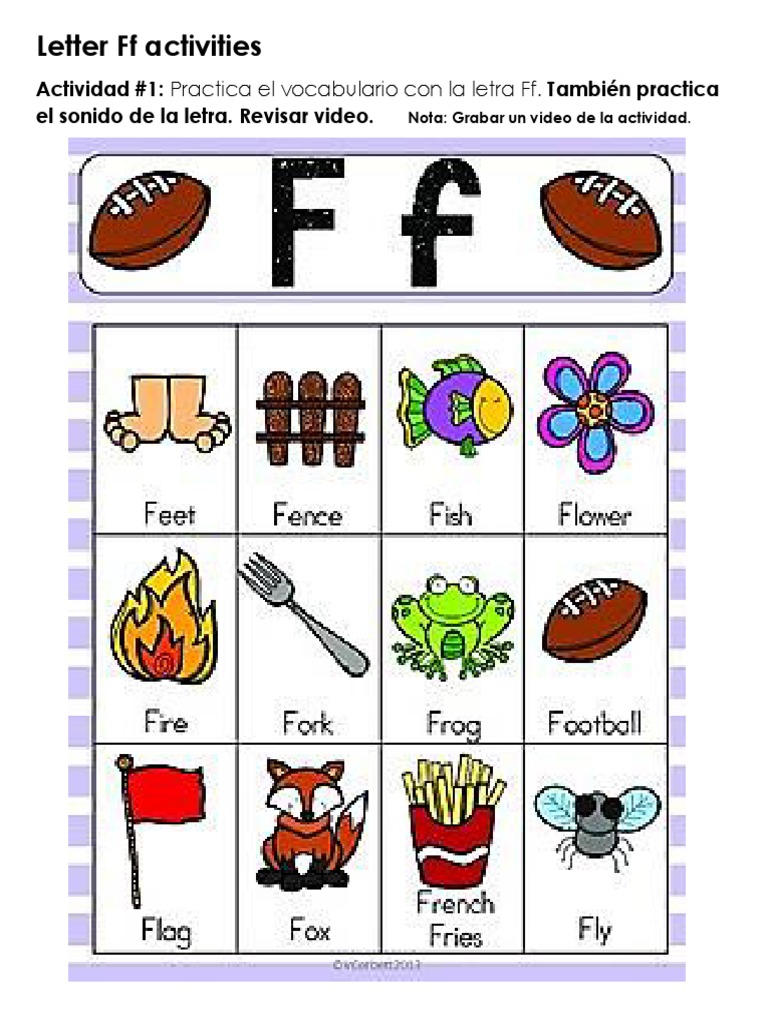 Actividades educativas con la letra Ff | PDF | Artes del Lenguaje y ...