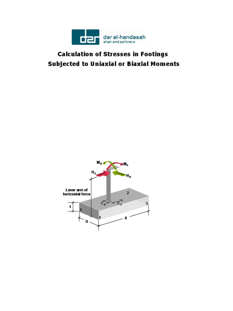 Calculation of Stresses in Footings Subjected To Uniaxial or Biaxial ...