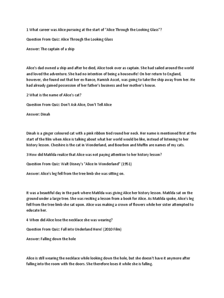 Alice | PDF | Through The Looking Glass | Alice's Adventures In Wonderland