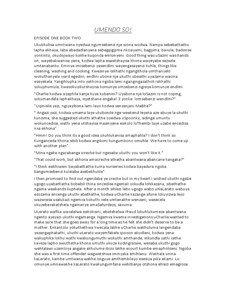 Umendo So Episode 1-15 | PDF