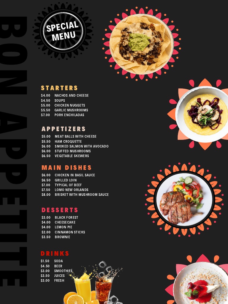Bon Appetite Menu | PDF