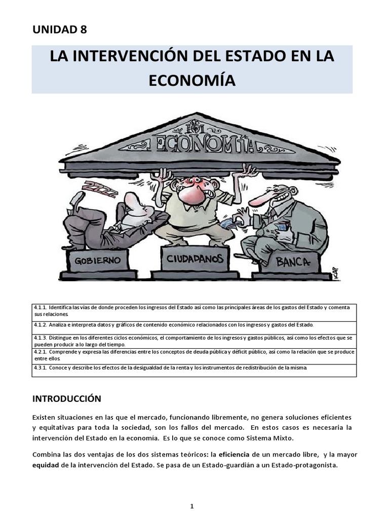 Unidad 8. La Intervención Del Estado en La Economía | PDF | La política ...