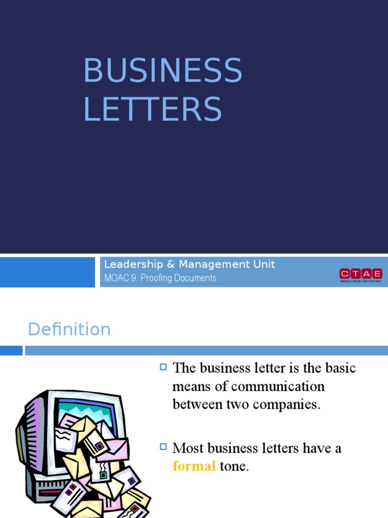 Business Letters: Leadership & Management Unit | PDF | Punctuation ...