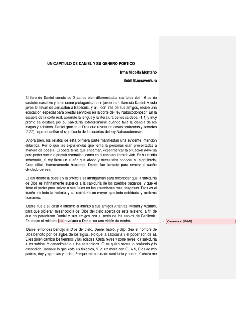 Daniel revela el sueño del rey Nabucodonosor gracias a la sabiduría de ...