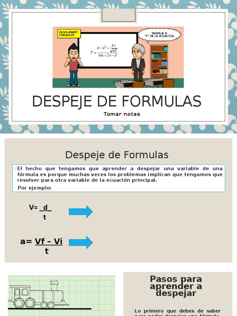 Pasos para Despejar Fórmulas en Física | PDF