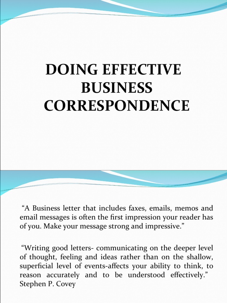 Doing Effective Business Correspondence | PDF | Gratitude | Communication