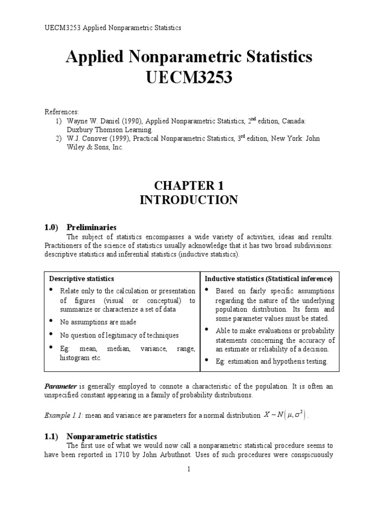 Chapter 1 Std Pdf Nonparametric Statistics Level Of Measurement