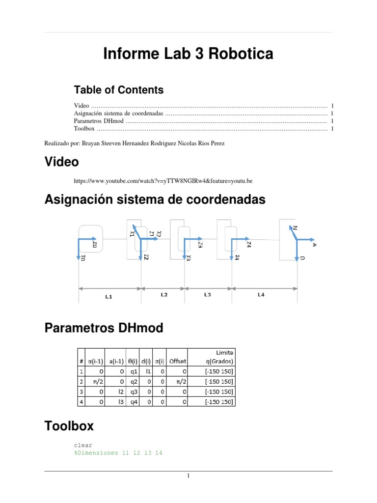Informe Lab 3 Robotica: Video | PDF