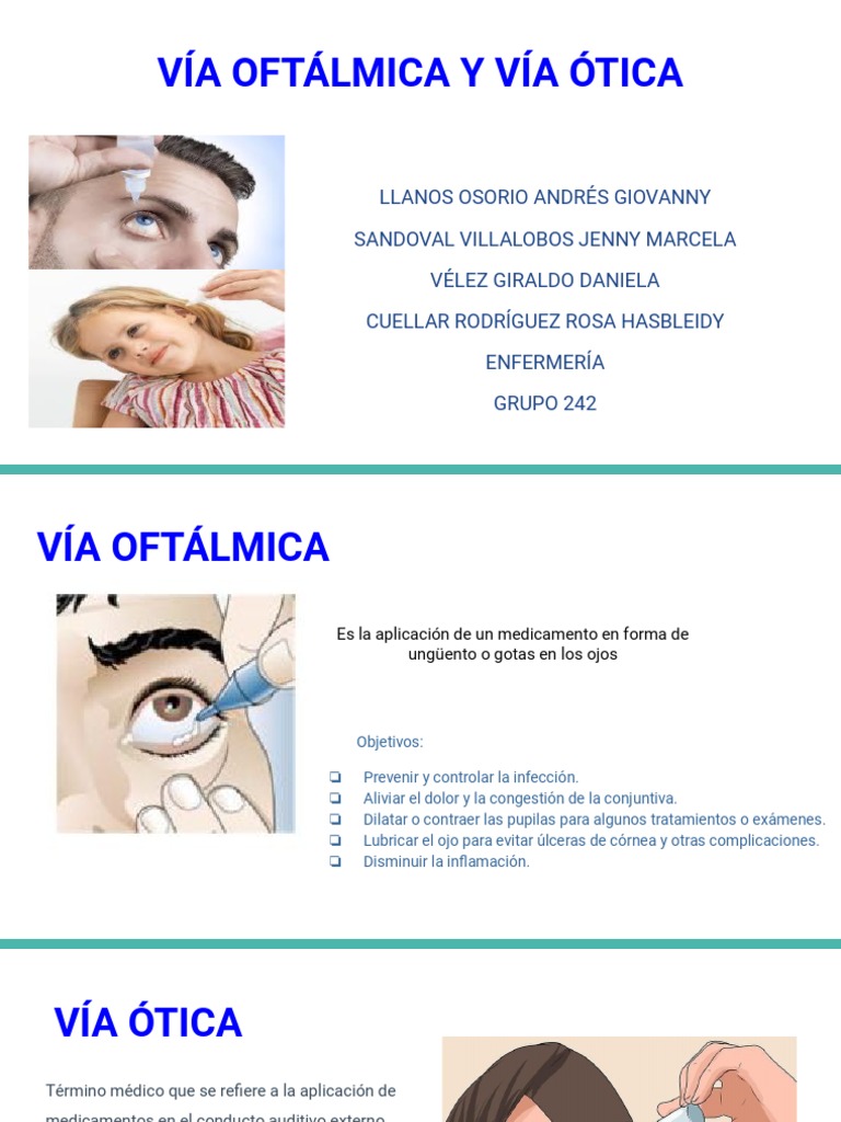 Vía de Administración Oftálmica - Ótica PDF | PDF | Medicamentos con ...