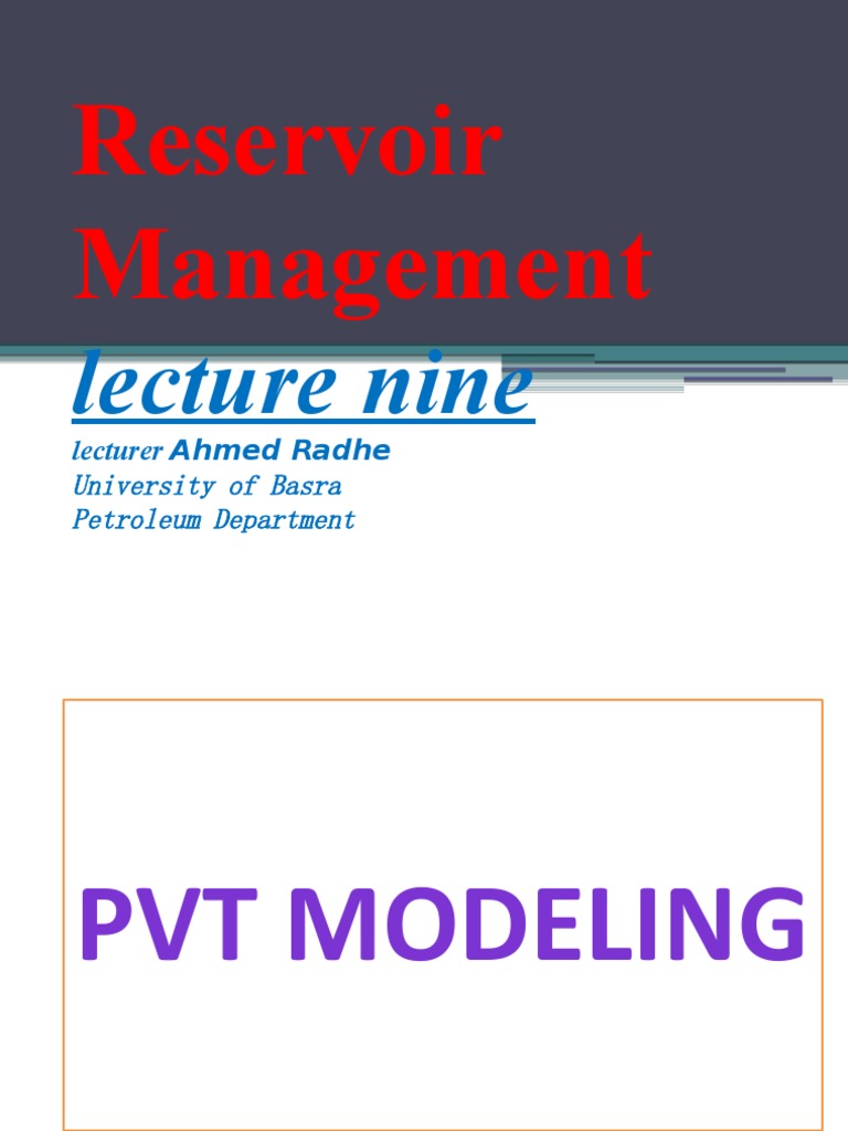 Lecture Nine PVT Modeling44 | PDF | Pressure | Viscosity