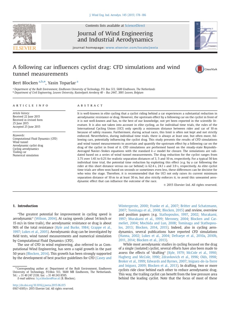 Journal of Wind Engineering and Industrial Aerodynamics: Bert Blocken ...