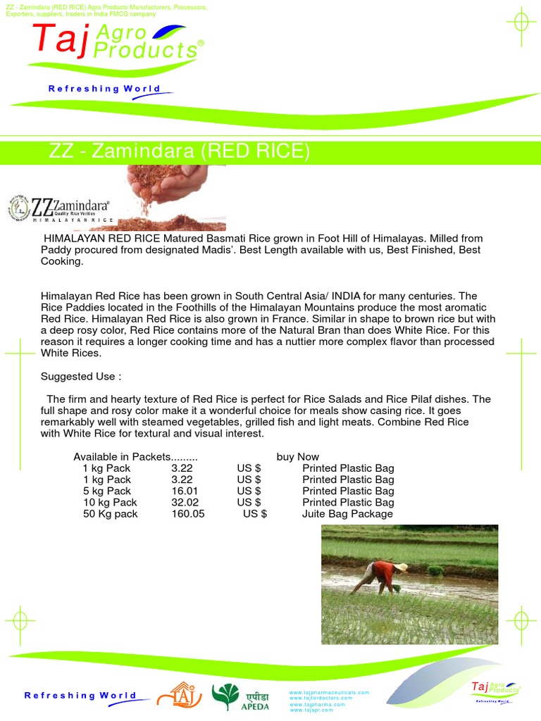 ZZ - Zamindara (RED RICE) Agro Products Manufacturers, Processors ...