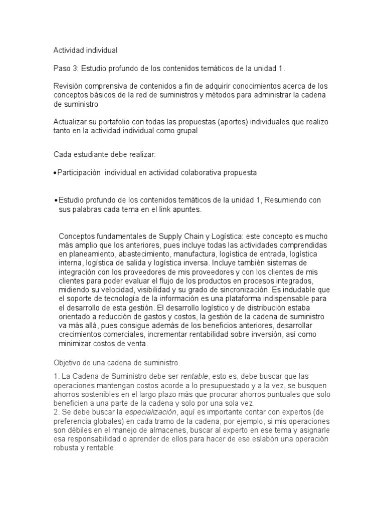 Actividad 2 Individual Logistica | Descargar gratis PDF | Logística ...