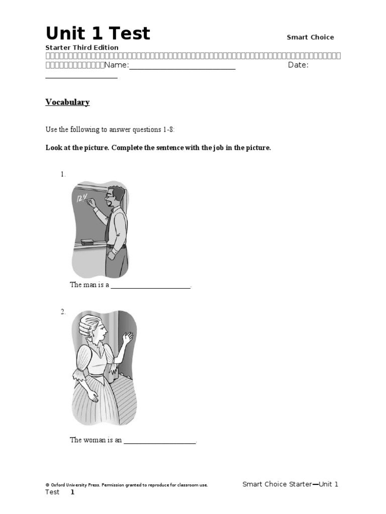 Unit 1 Test: Vocabulary | PDF | Classroom | Communication