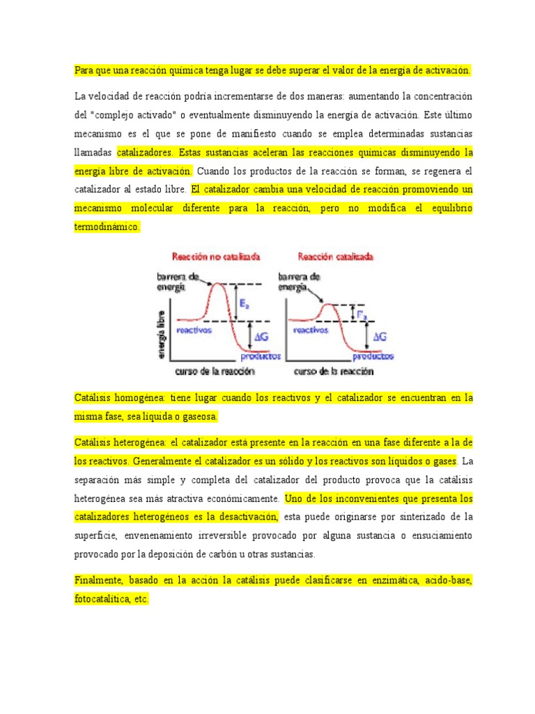 Mecanismos de la catálisis heterogénea y las etapas de una reacción ...