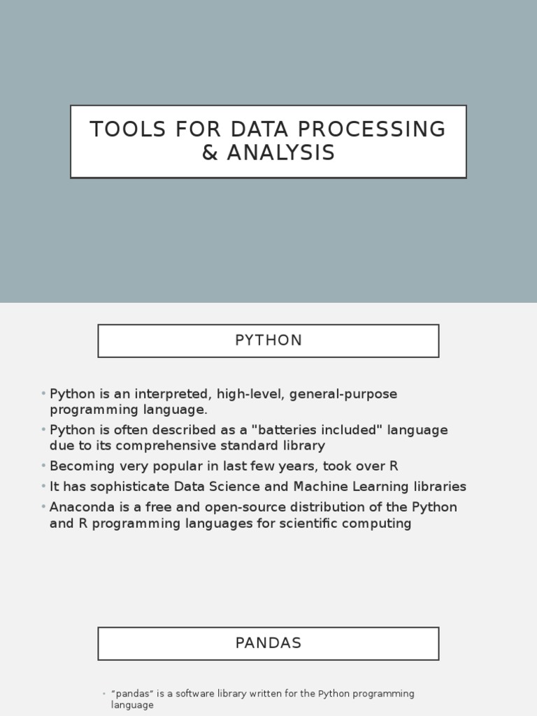 Essential Tools for Data Processing & Analysis: Python, Pandas, ArcGIS, LaTeX, MySQL ...