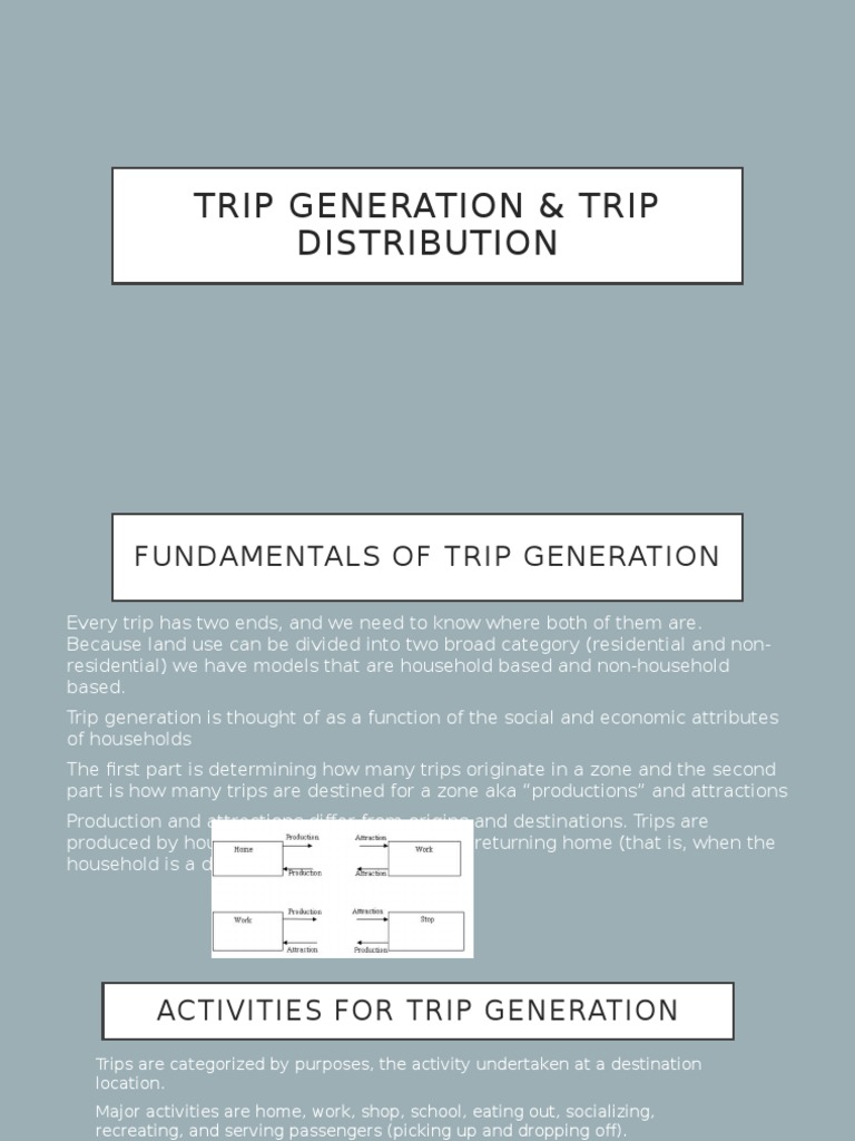 Trip Generation & Trip Distribution | PDF | Applied Mathematics ...